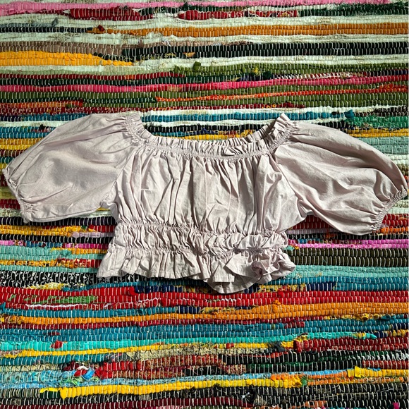 Tops | Pink Scrunched Crop Top | Poshmark